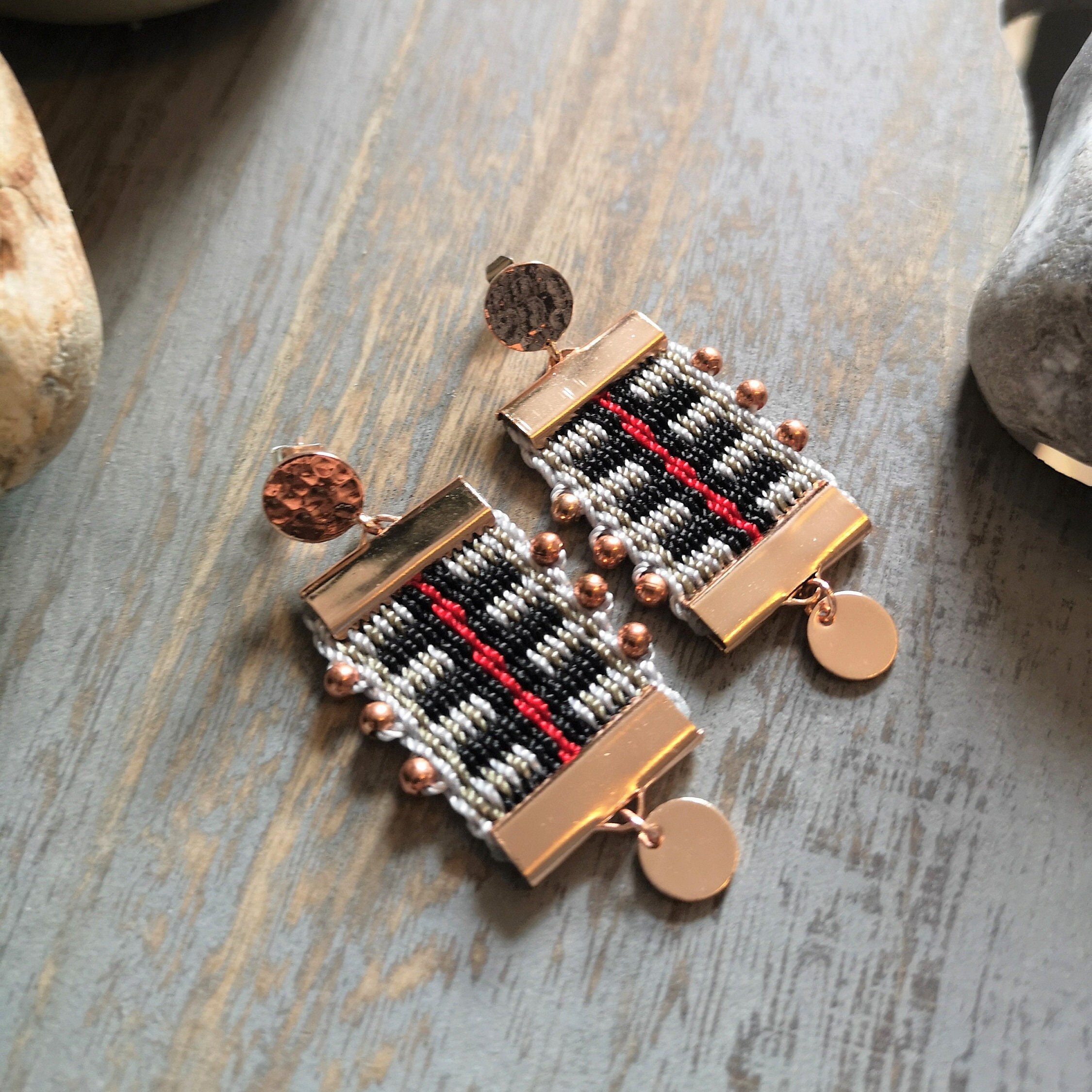 Handwoven Earrings, Mapuche Loom, Unique, Hand Made,boho,ethnic - Etsy