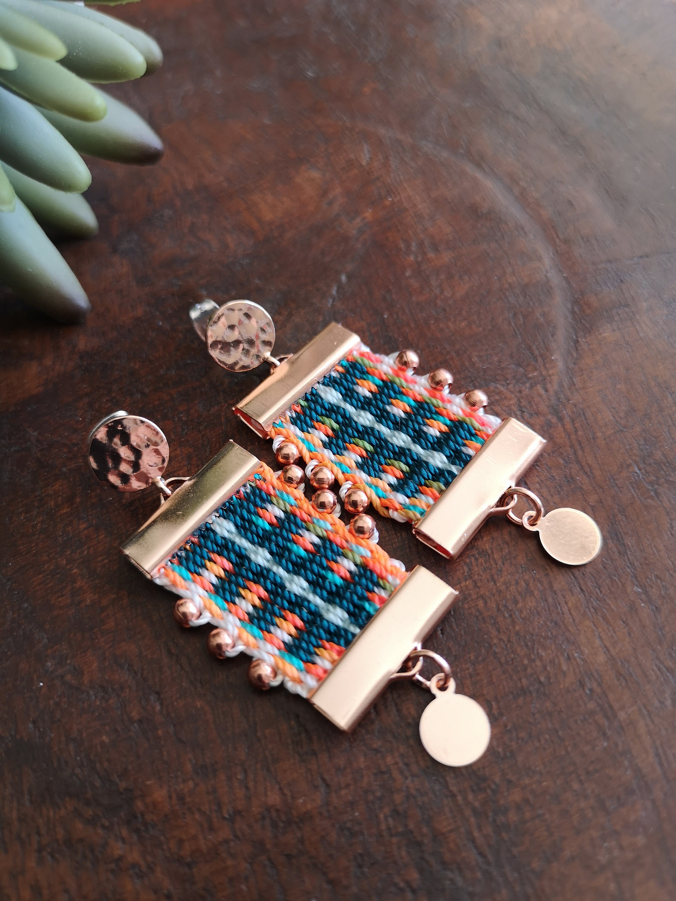 Handwoven Earrings, Mapuche Loom, Unique, Hand Made,boho,ethnic - Etsy