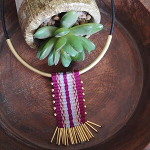 Handwoven Necklace ,mapuche Loom,handmade,unique, Gift,tapestry,boho ...