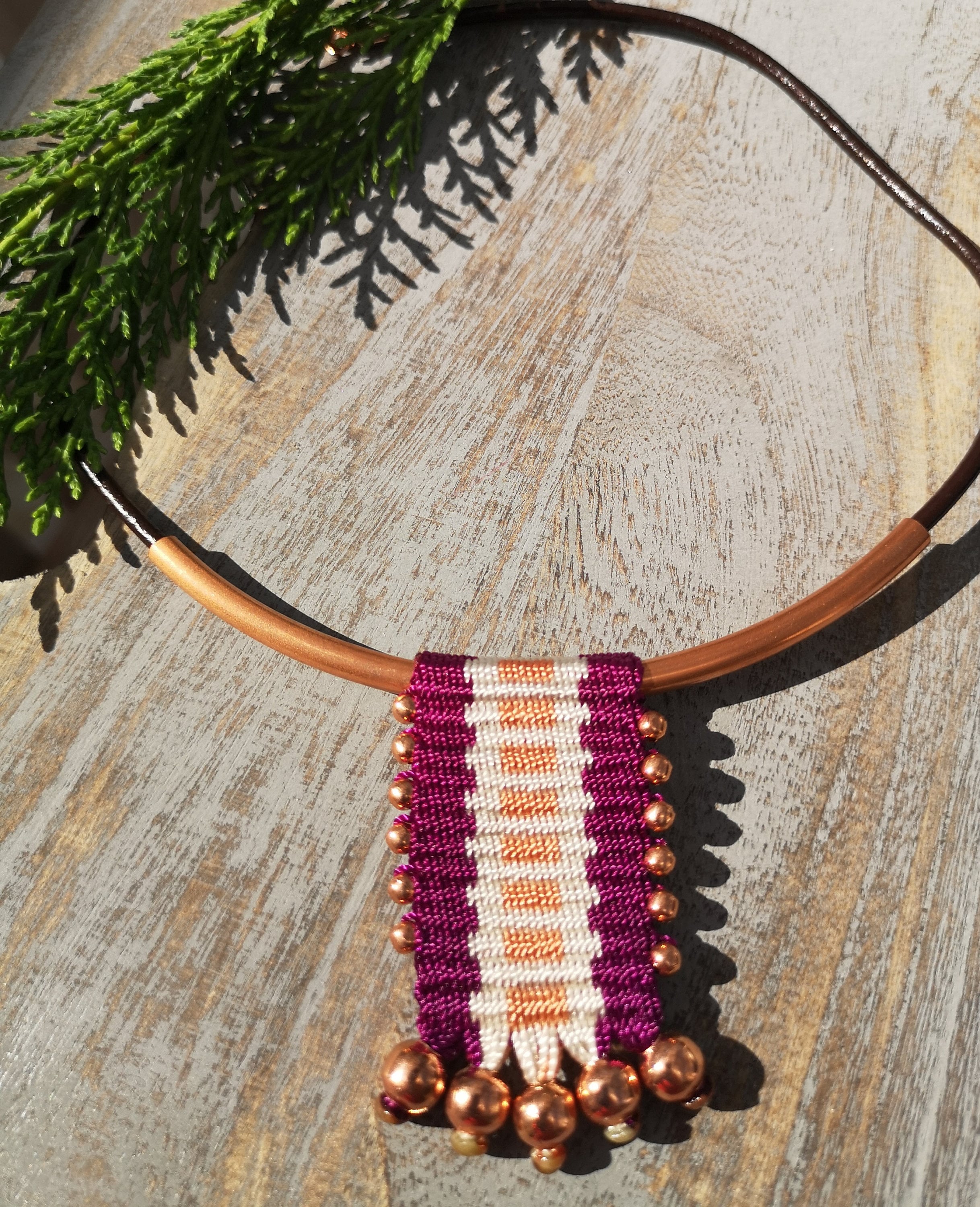 Handwoven Necklace ,mapuche Loom,handmade,unique, Gift,tapestry,boho ...