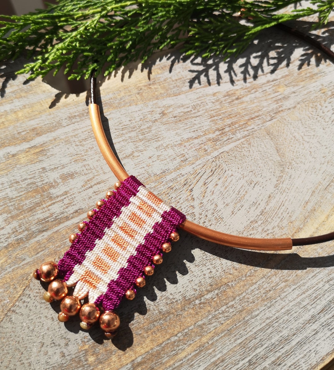 Handwoven Necklace ,mapuche Loom,handmade,unique, Gift,tapestry,boho ...