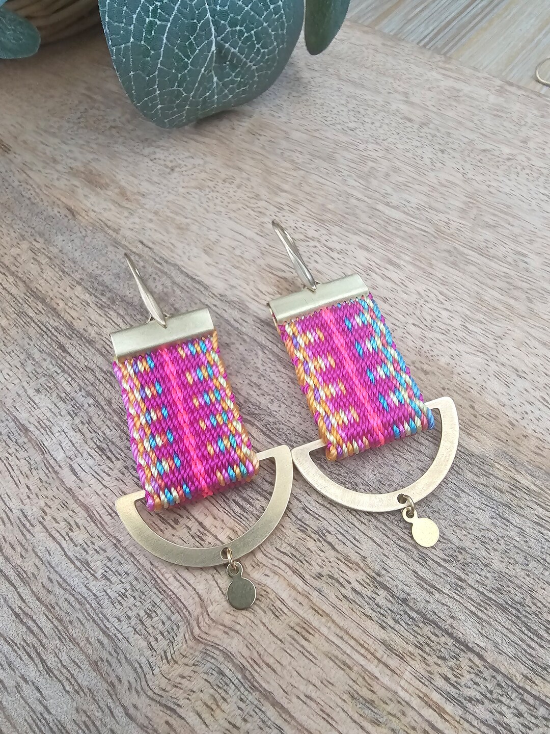 Handwoven Mapuche Earrings: Boho Ethnic Bronze Loom Jewelry - Etsy