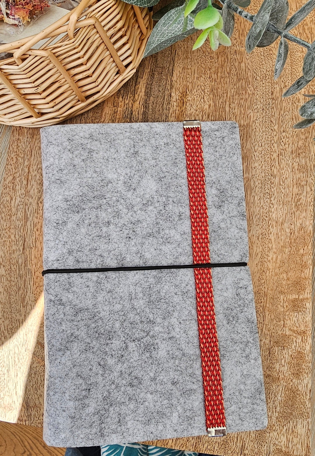 Felt Notebook Cover With a Woven Strip in Mapuche Loom, Refillable ...
