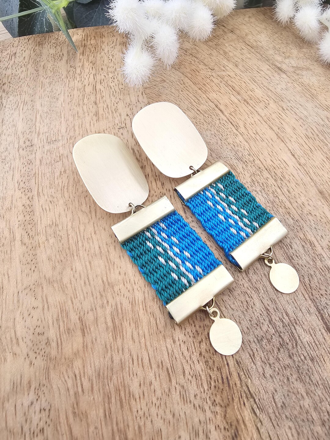 Handwoven Earrings, Mapuche Loom, Unique, Hand Made,stainless Steel ...