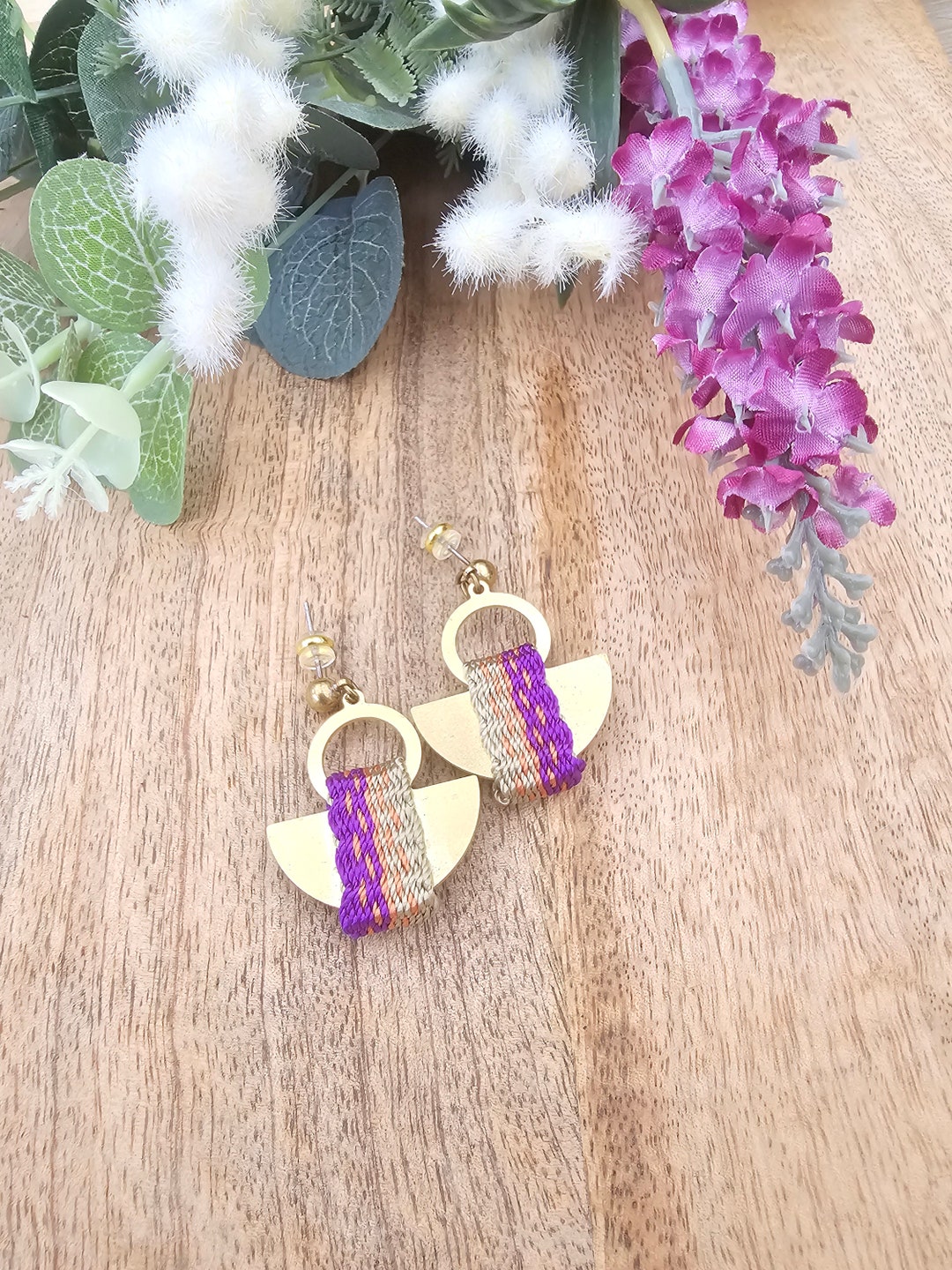 Handwoven Mapuche Earrings: Bronze Boho Ethnic Jewelry - Etsy