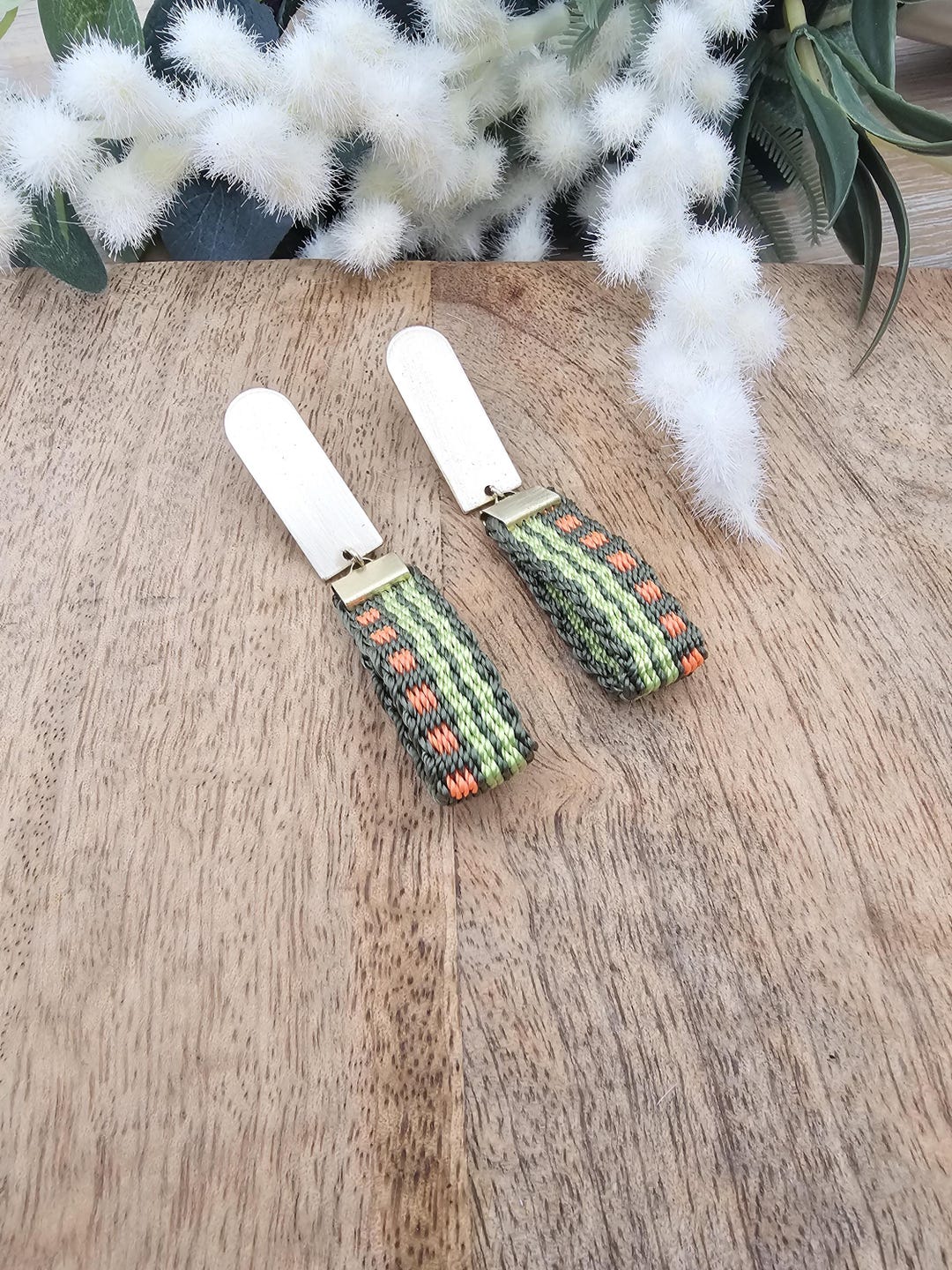 Handwoven Earrings, Mapuche Loom, Unique, Hand Made,stainless Steel ...