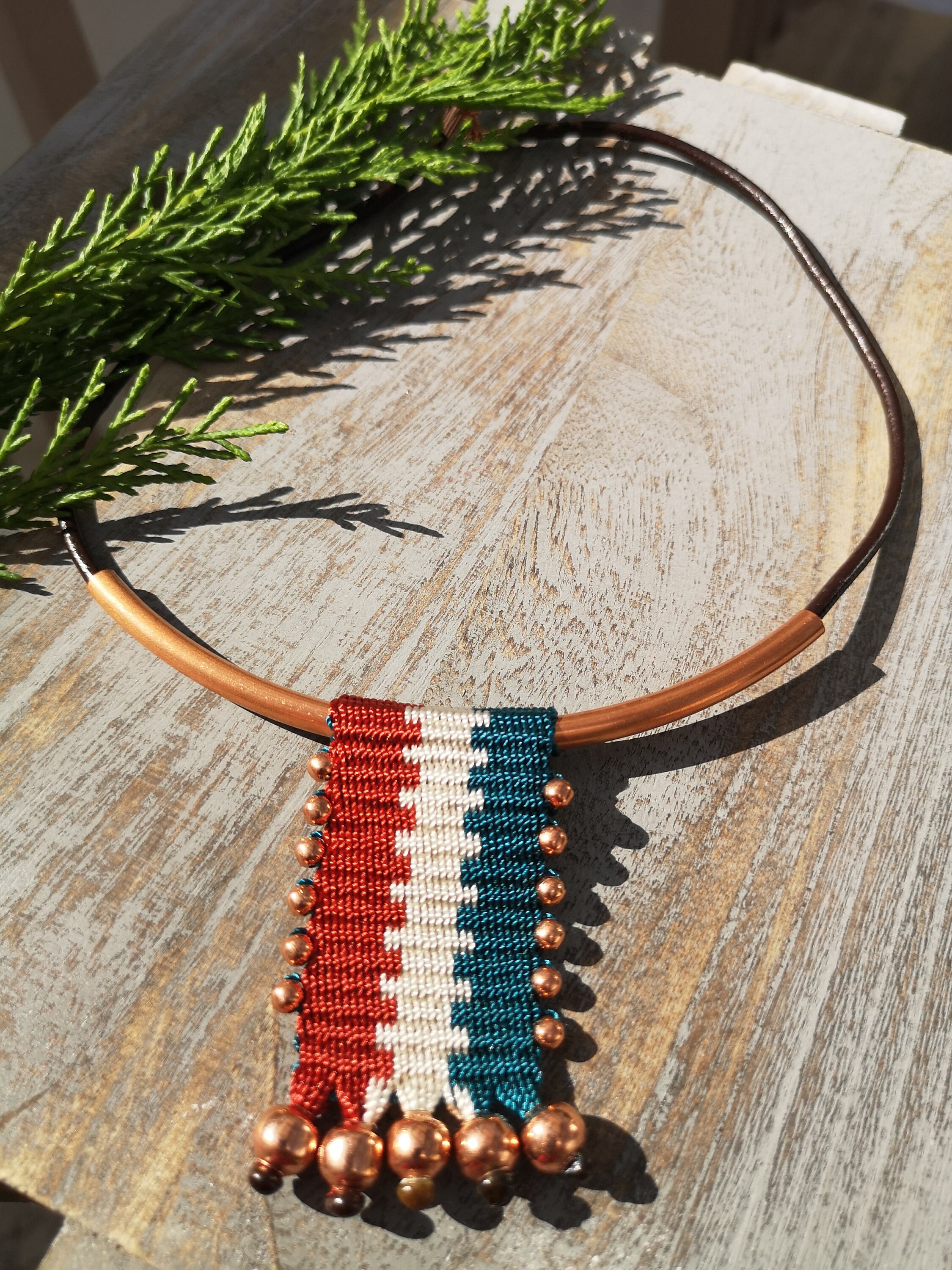 Handwoven Necklace ,mapuche Loom,handmade,unique, Gift,tapestry,boho ...