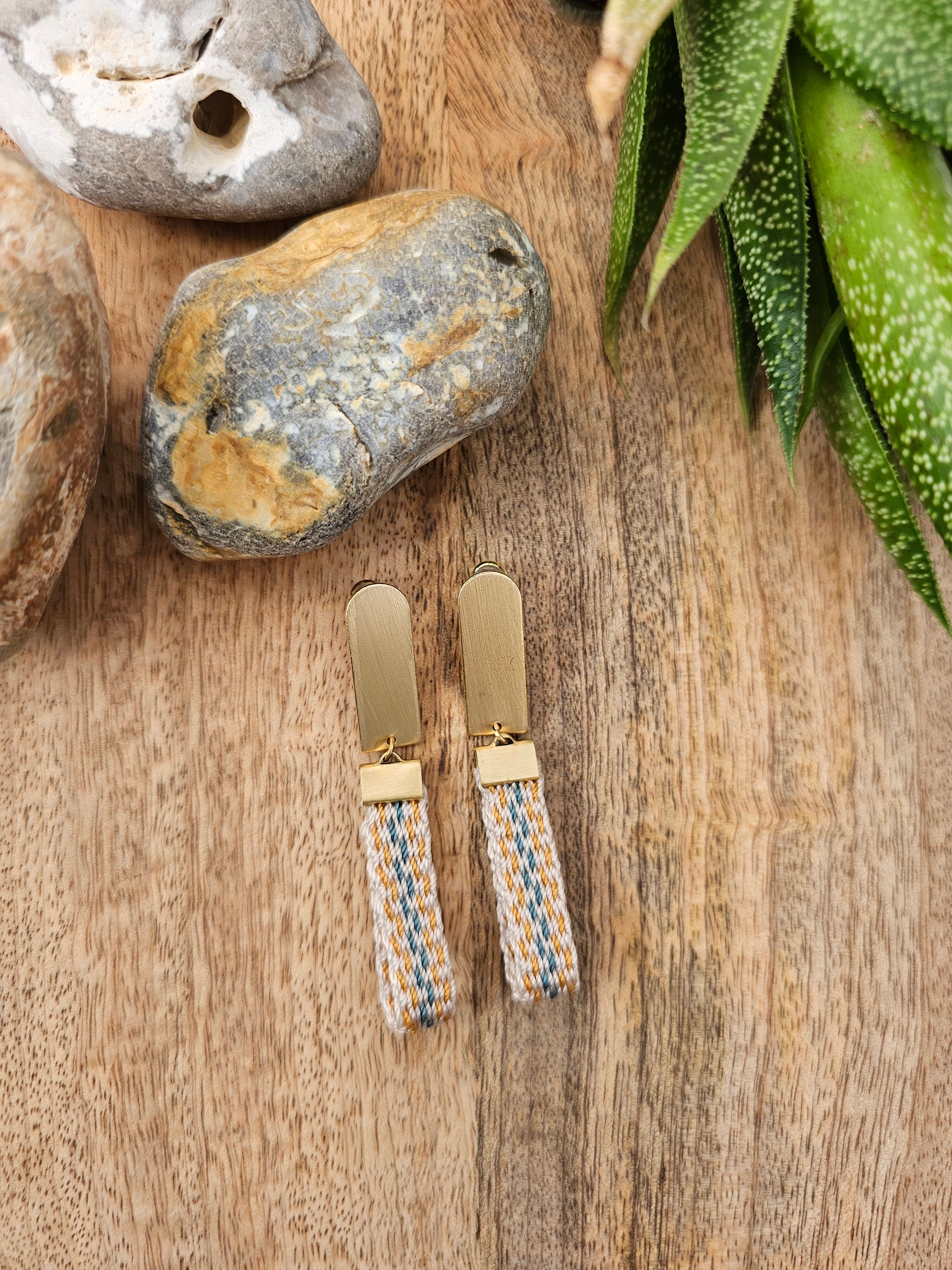 Handwoven Earrings, Mapuche Loom, Unique, Hand Made,stainless Steel ...