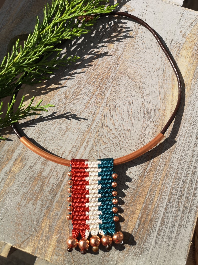 Handwoven Necklace ,mapuche Loom,handmade,unique, Gift,tapestry,boho ...