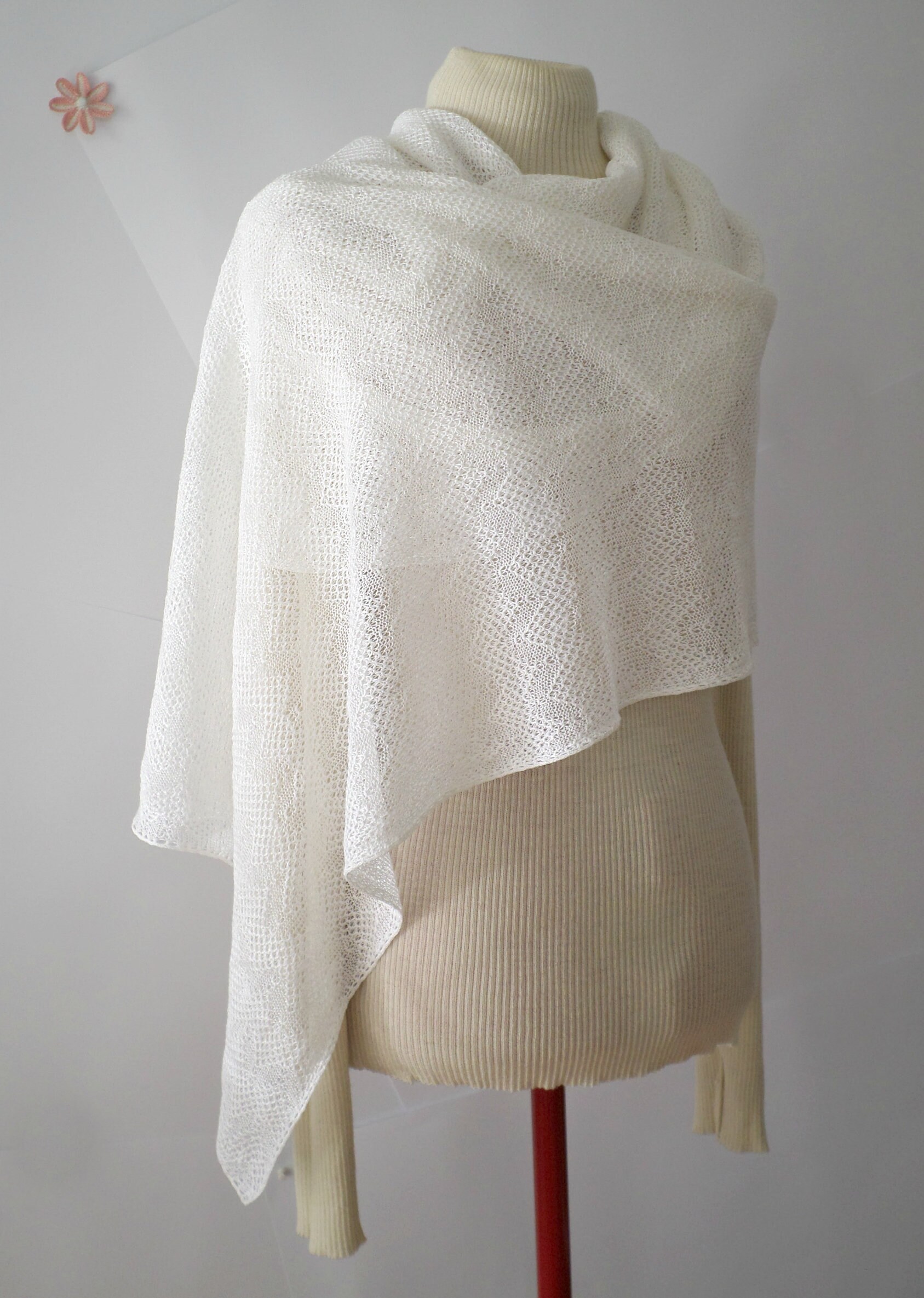 White Linen Wedding Wrap, Fine Soft Wide Long Scarf, Linen Stole, Gift ...