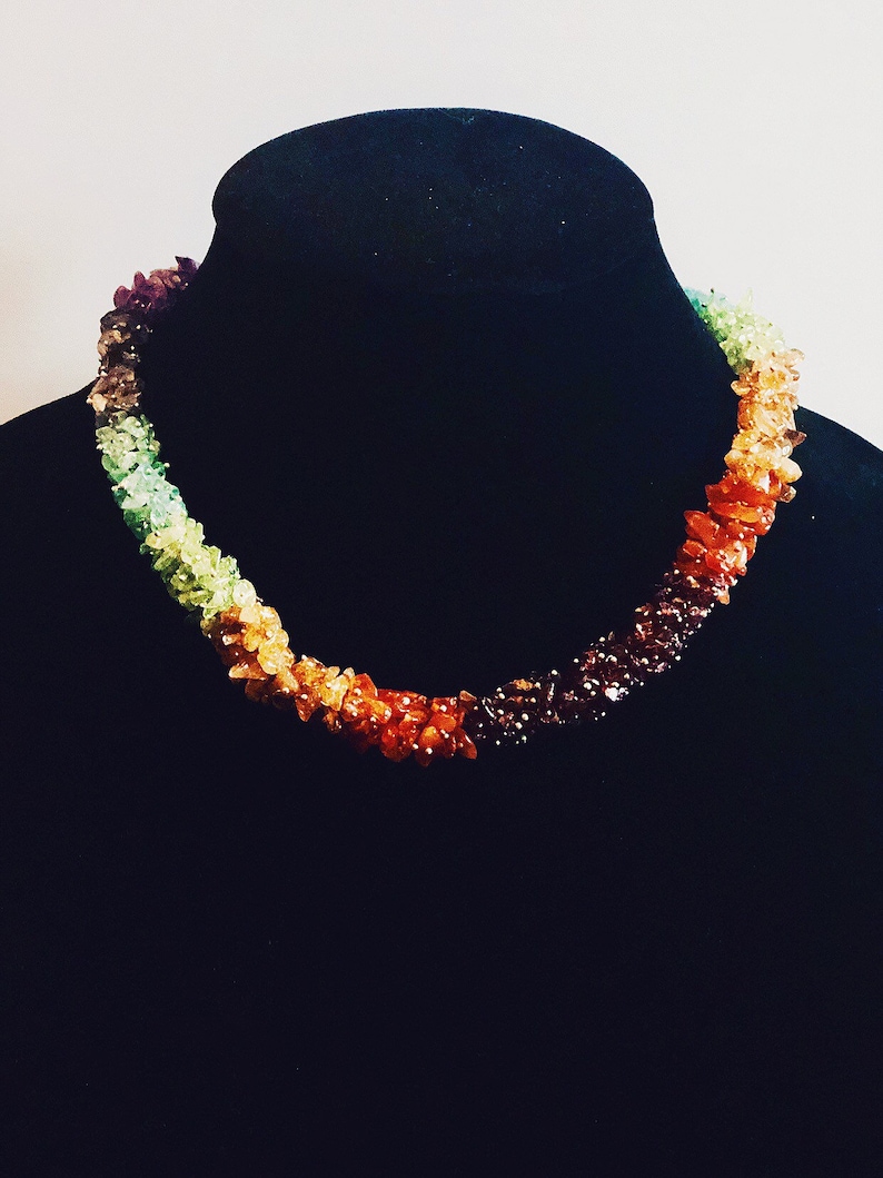 Multi Color Gemstone Necklace Handmade Jewelry Natural - Etsy