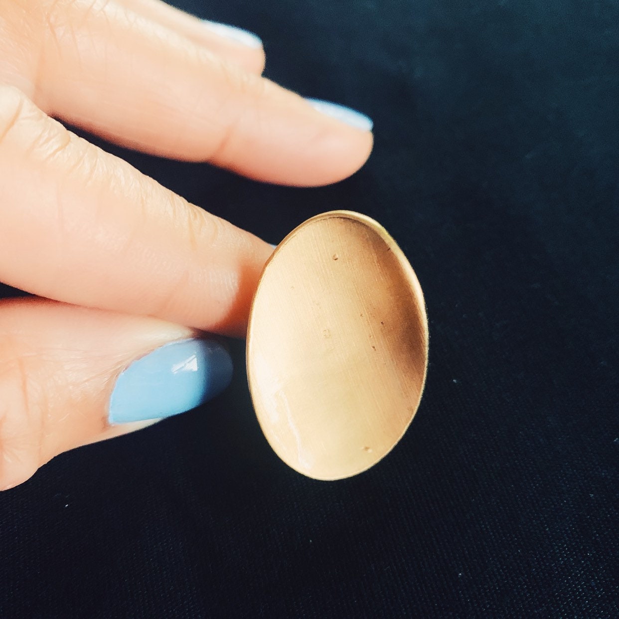 Big Oval Rose Gold Tone Ring, Women's Jewelry, Geometric Shaped Ring ...