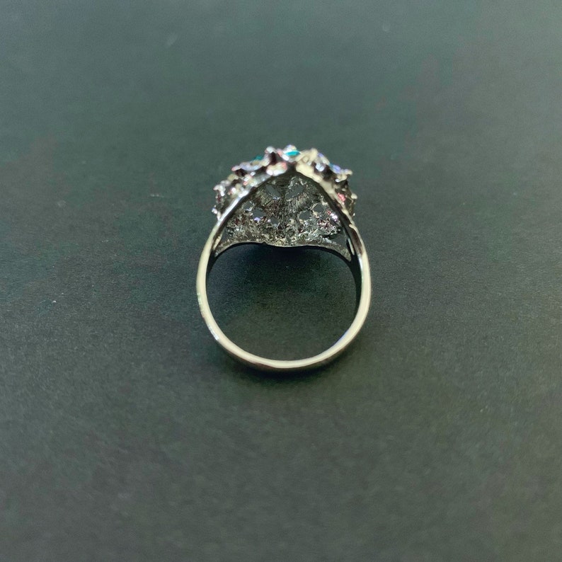 Multicolored Crystal Ring, Ring for Women, Silver Color Rings, Red Gem ...