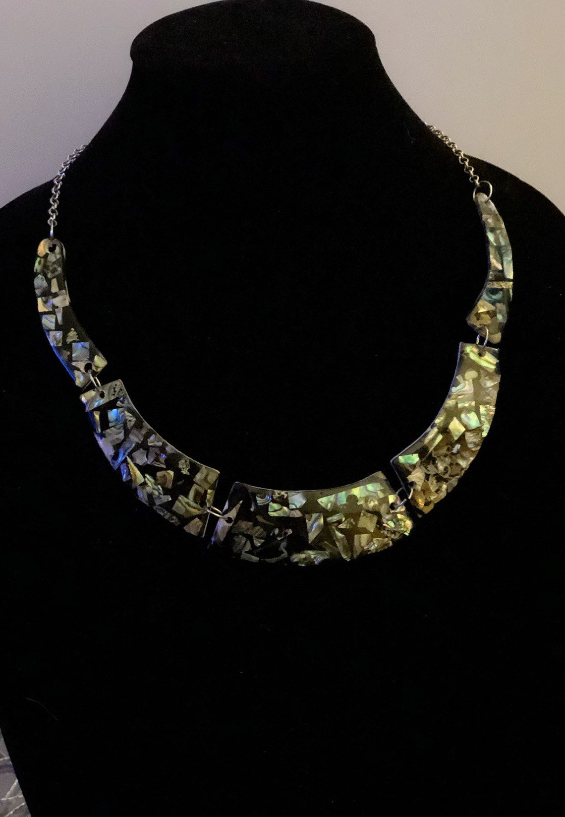 Abalone Shell Bib Necklace Chain Choker Women's | Etsy