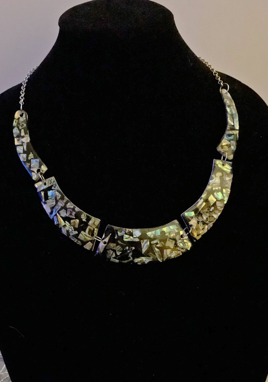 Abalone Shell Bib Necklace Chain Choker Women's - Etsy