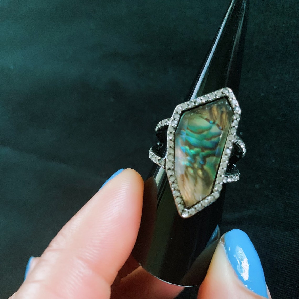 Mosaic Epoxy Resin Ring Geometric Shaped Ring Cocktail Ring | Etsy