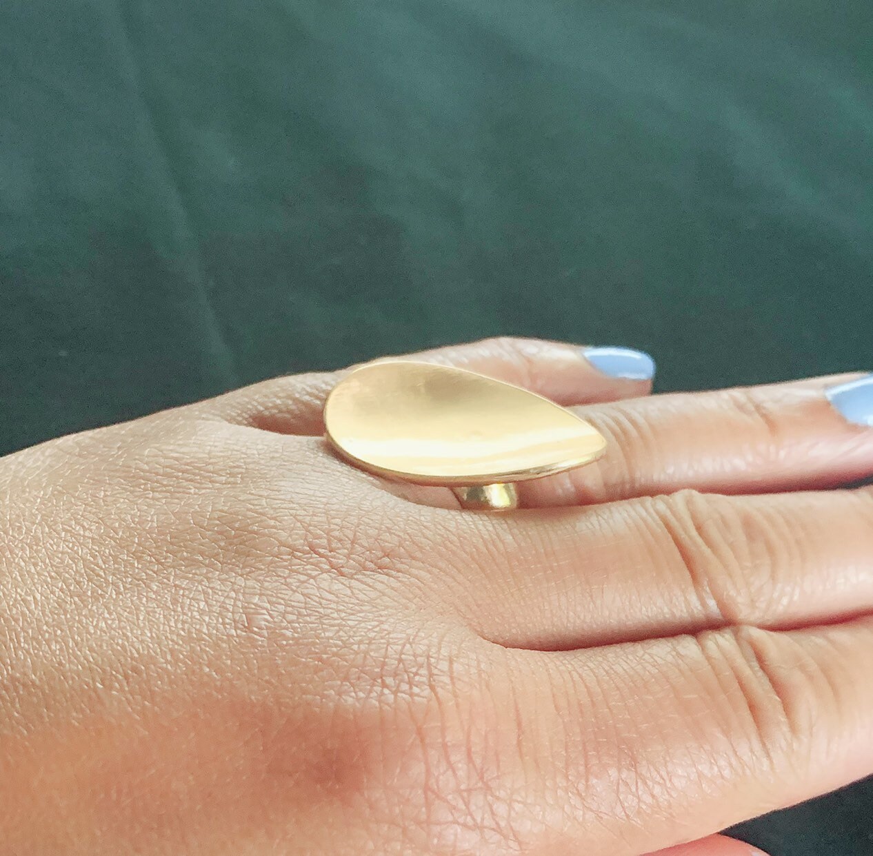 Big Oval Rose Gold Tone Ring, Women's Jewelry, Geometric Shaped Ring ...