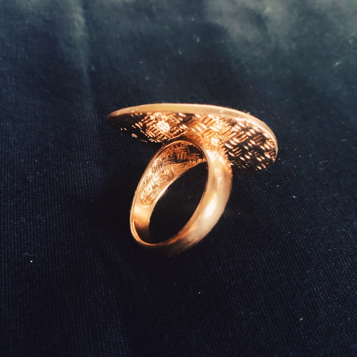 Big Oval Rose Gold Tone Ring, Women's Jewelry, Geometric Shaped Ring ...