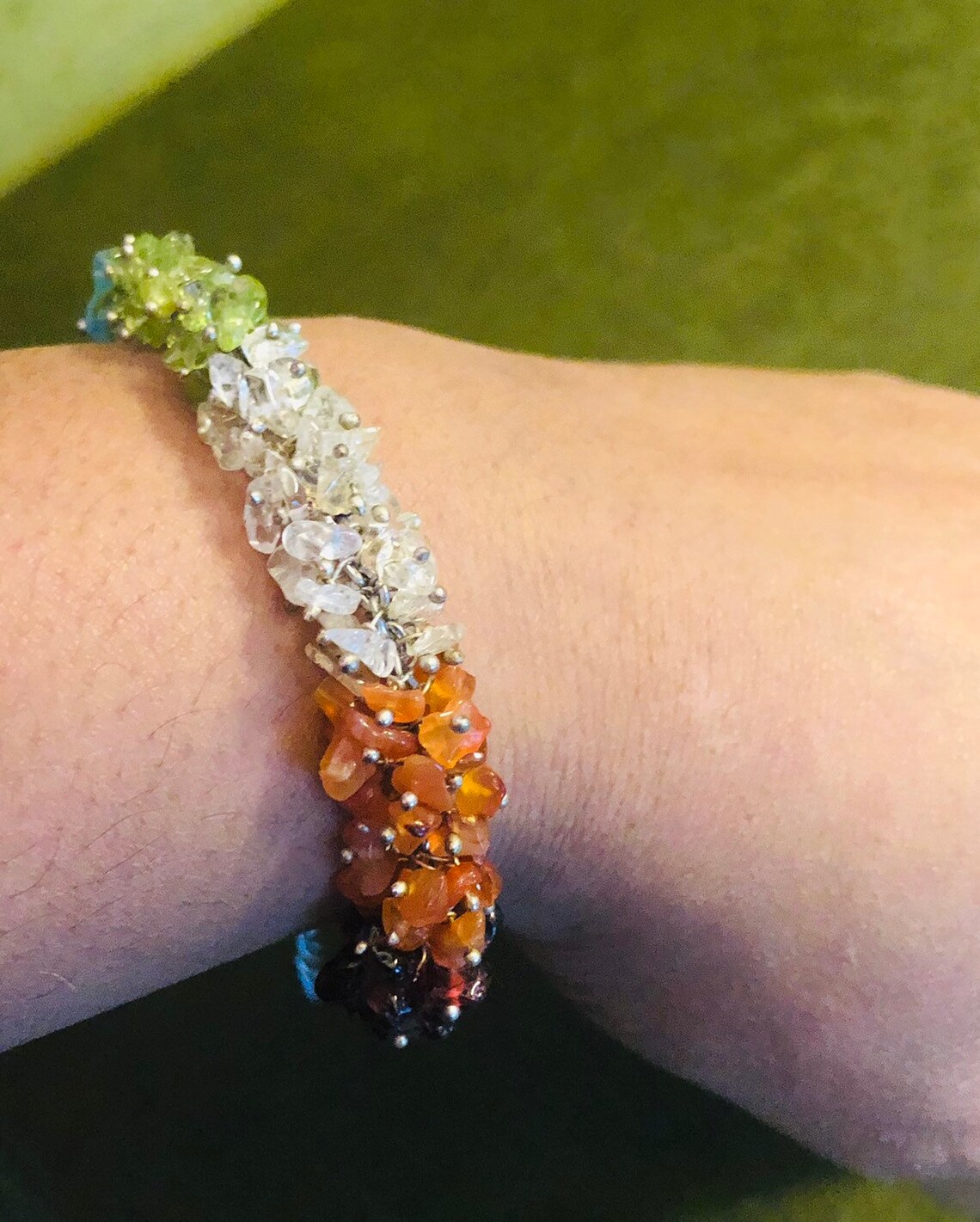 Multi Color Gemstone Necklace and Bracelet Set, Handmade Jewelry ...