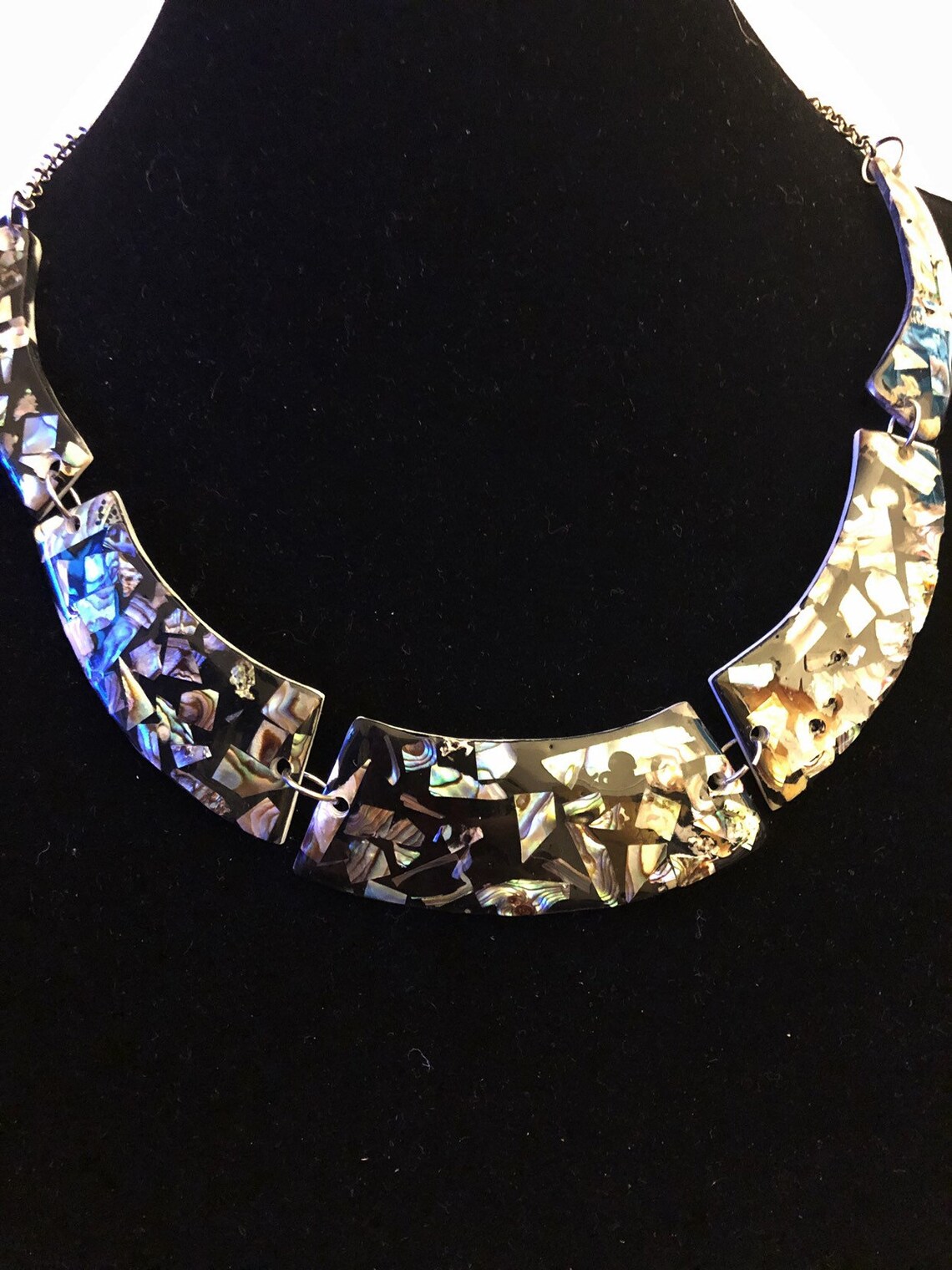 Abalone Shell Bib Necklace Chain Choker Women's - Etsy