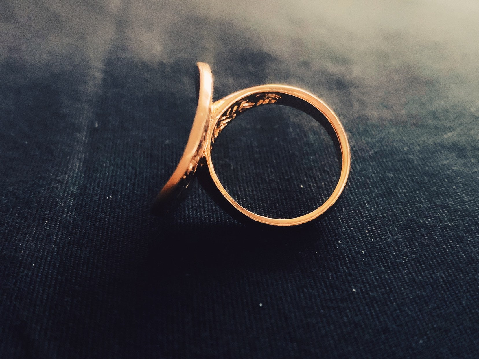 Big Oval Rose Gold Tone Ring, Women's Jewelry, Geometric Shaped Ring ...