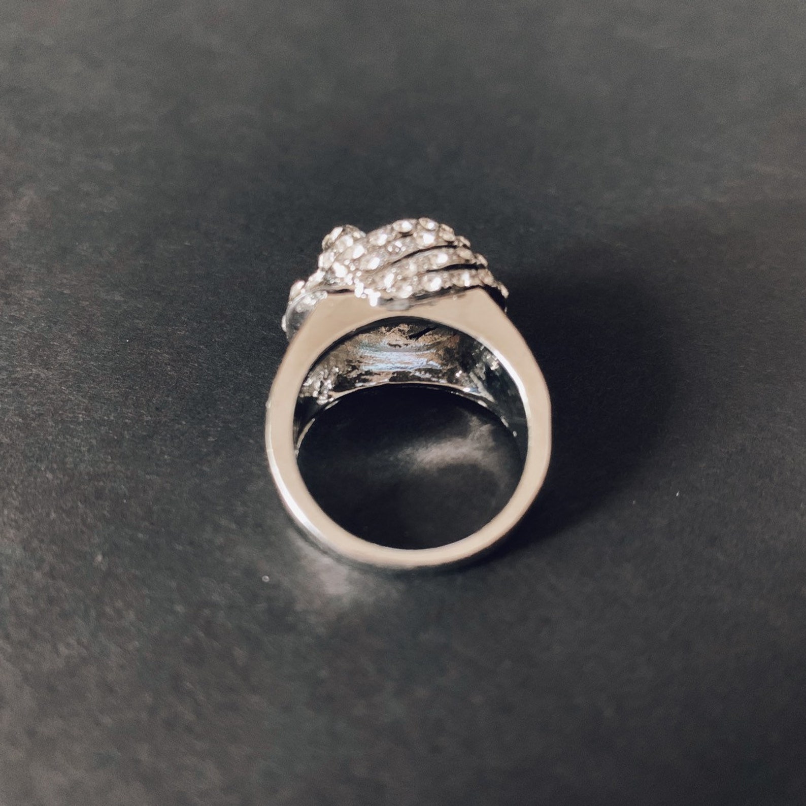 Open Weave Design Silver Finished Ring, Cubic Zirconia Ring for Women ...