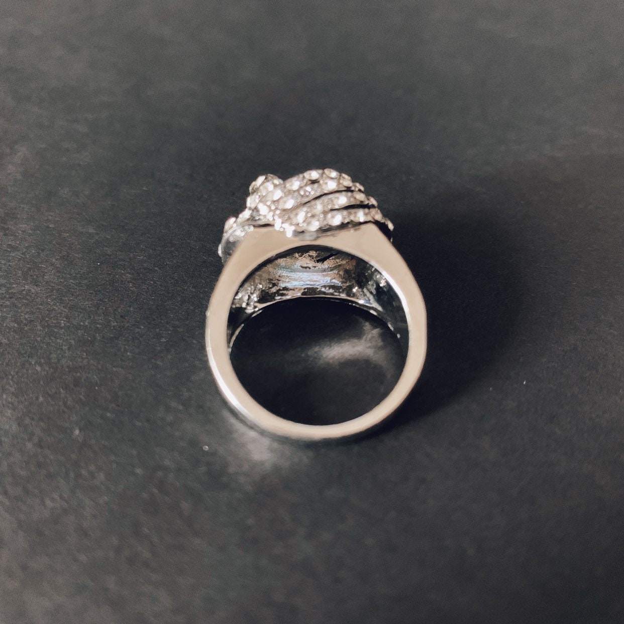 Open Weave Design Silver Finished Ring, Cubic Zirconia Ring for Women ...
