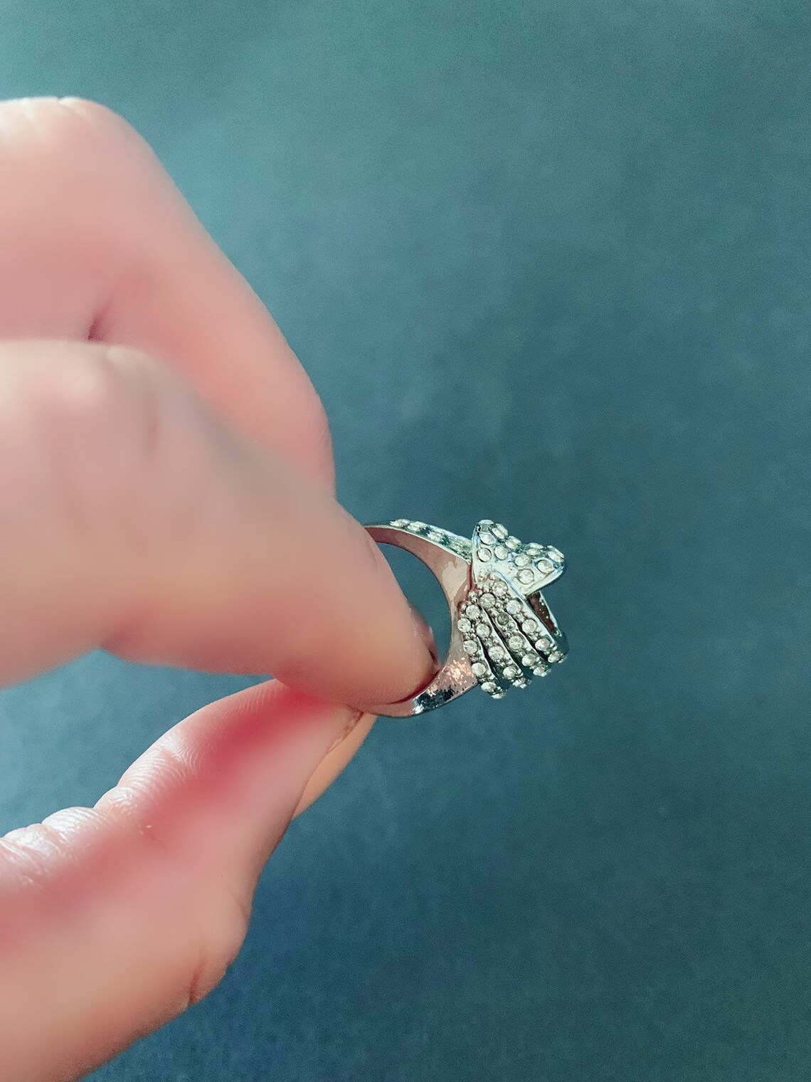 Open Weave Design Silver Finished Ring, Cubic Zirconia Ring for Women ...