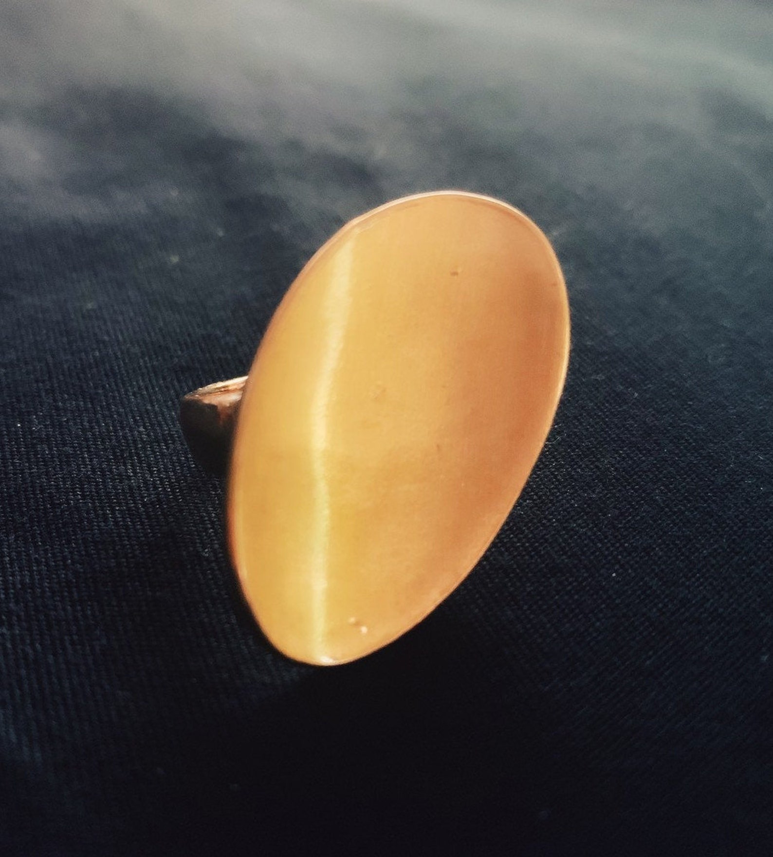 Big Oval Rose Gold Tone Ring, Women's Jewelry, Geometric Shaped Ring ...