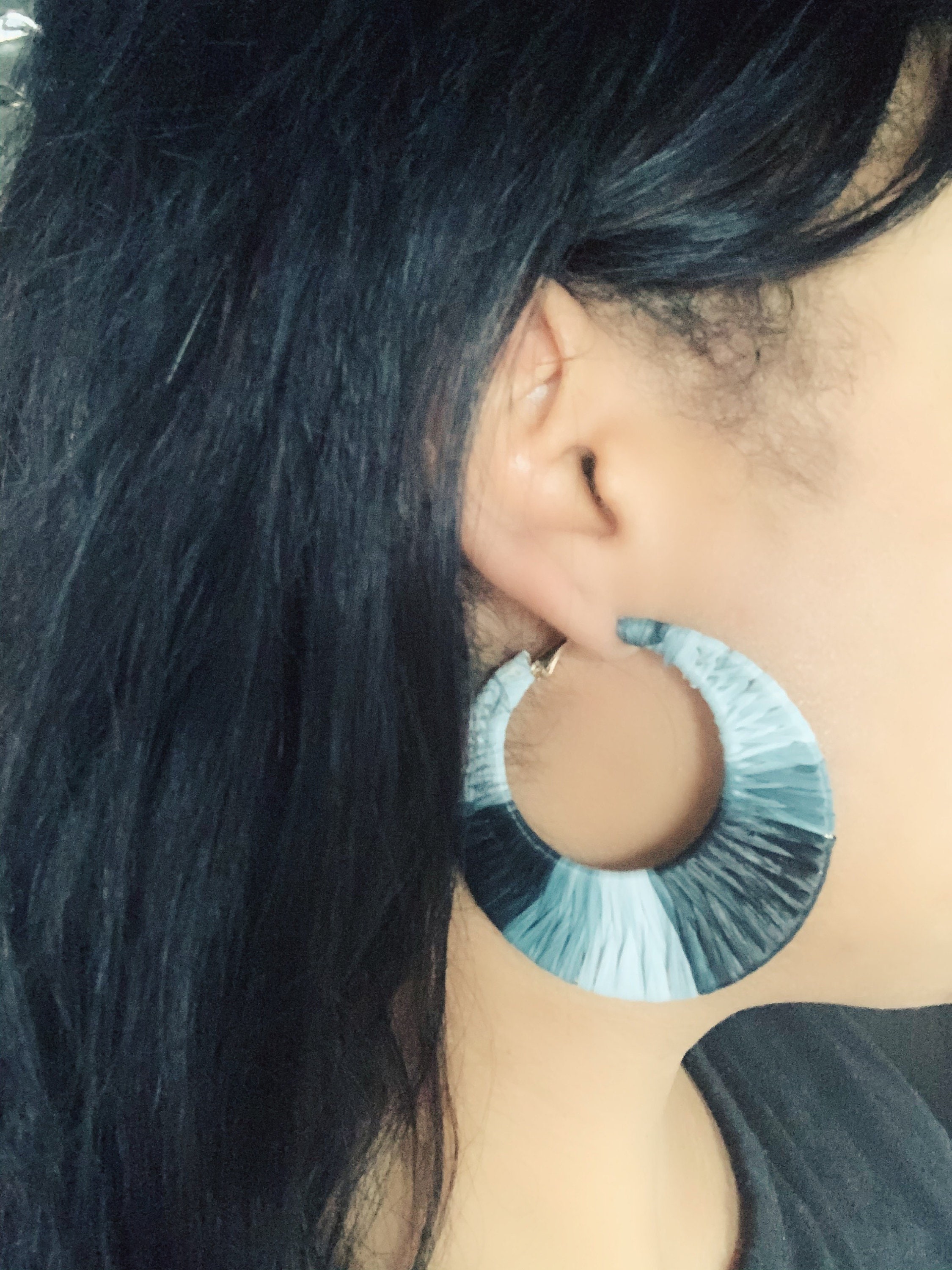 Large Weaved Hoop Earrings Statement Jewelry for Women Round | Etsy