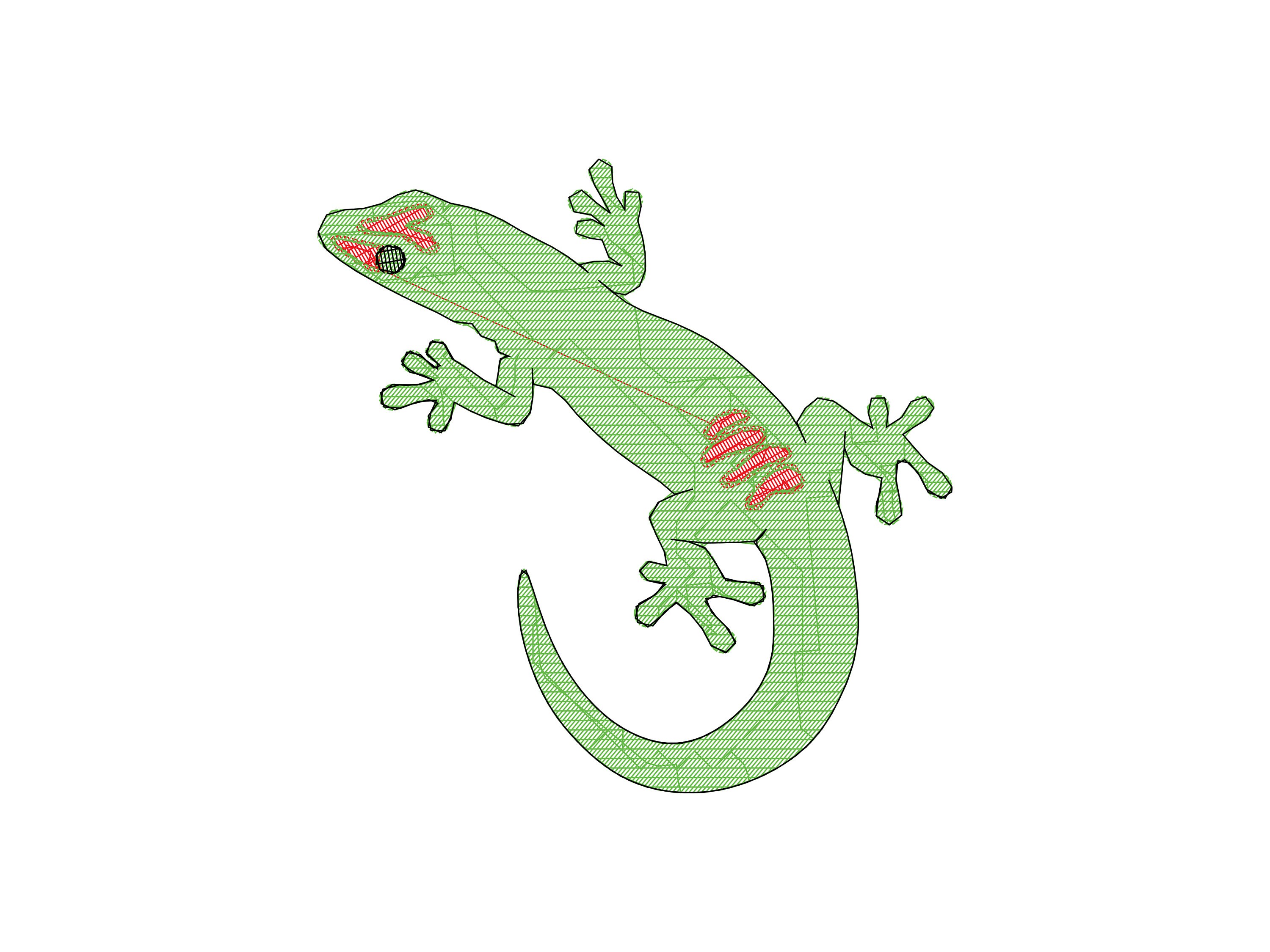 Giant Day Gecko - Small Machine Embroidery Design - 3 / 2 Colors - .dst ...