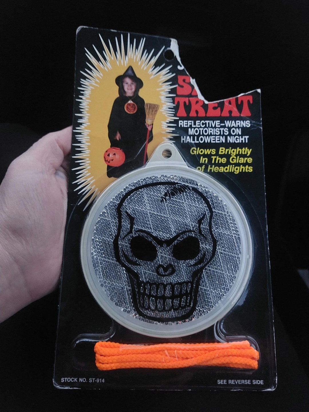 Vintage Saf-t Treat Reflective Skull Necklace - Etsy