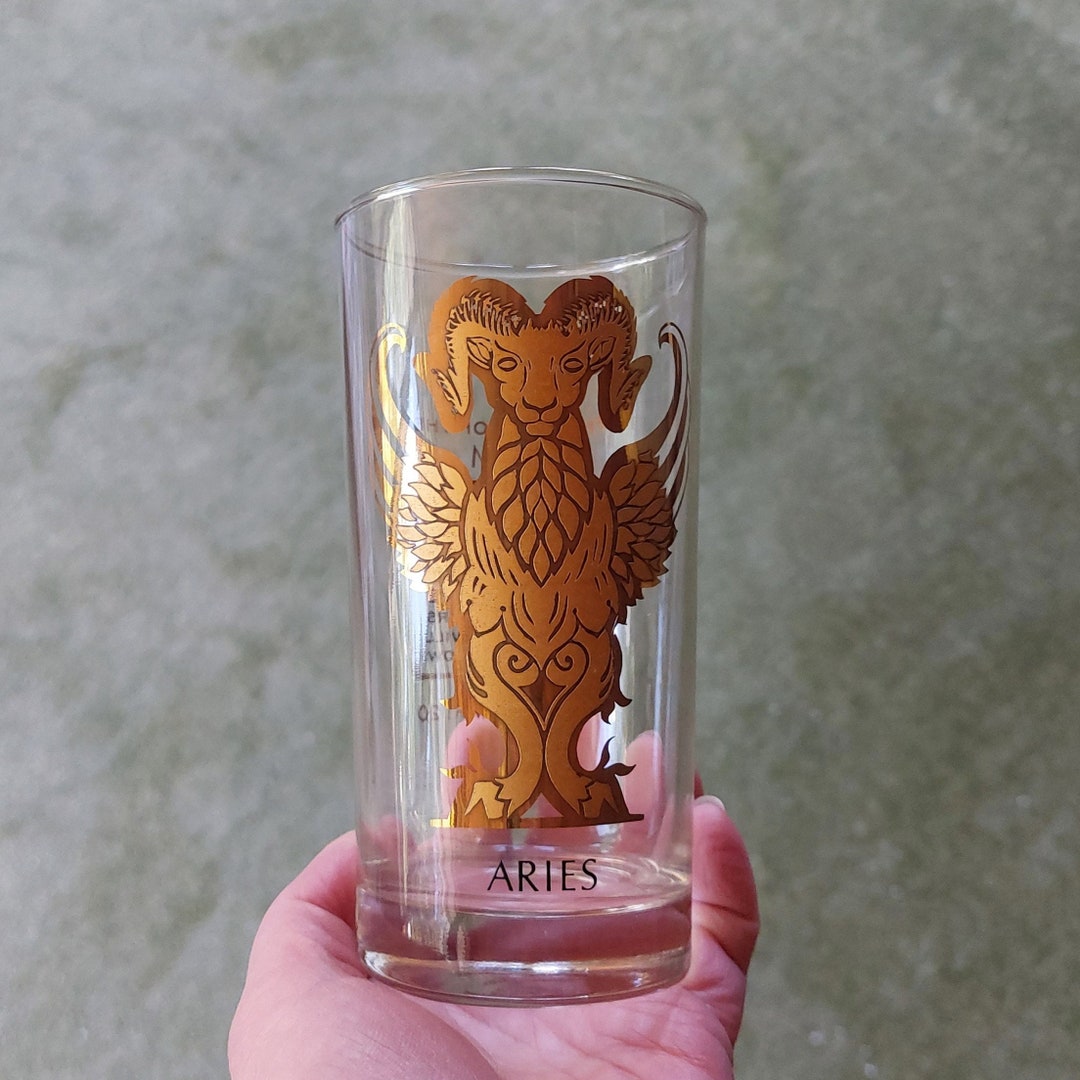 Vintage Zodiac Aries Highball 12oz Glass - Etsy