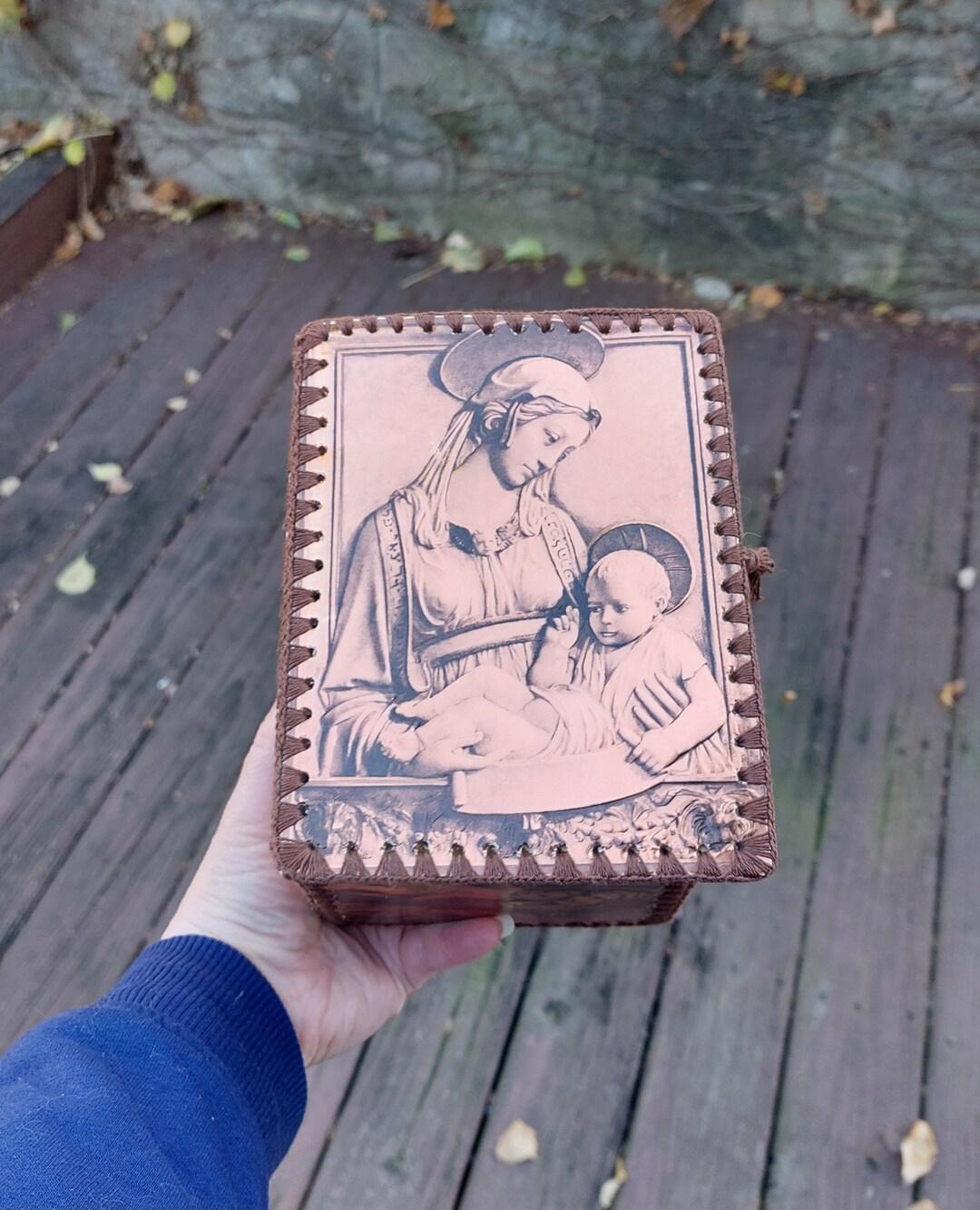 Religious Virgin Mary Jesus Handmade Copper Colored Box - Etsy