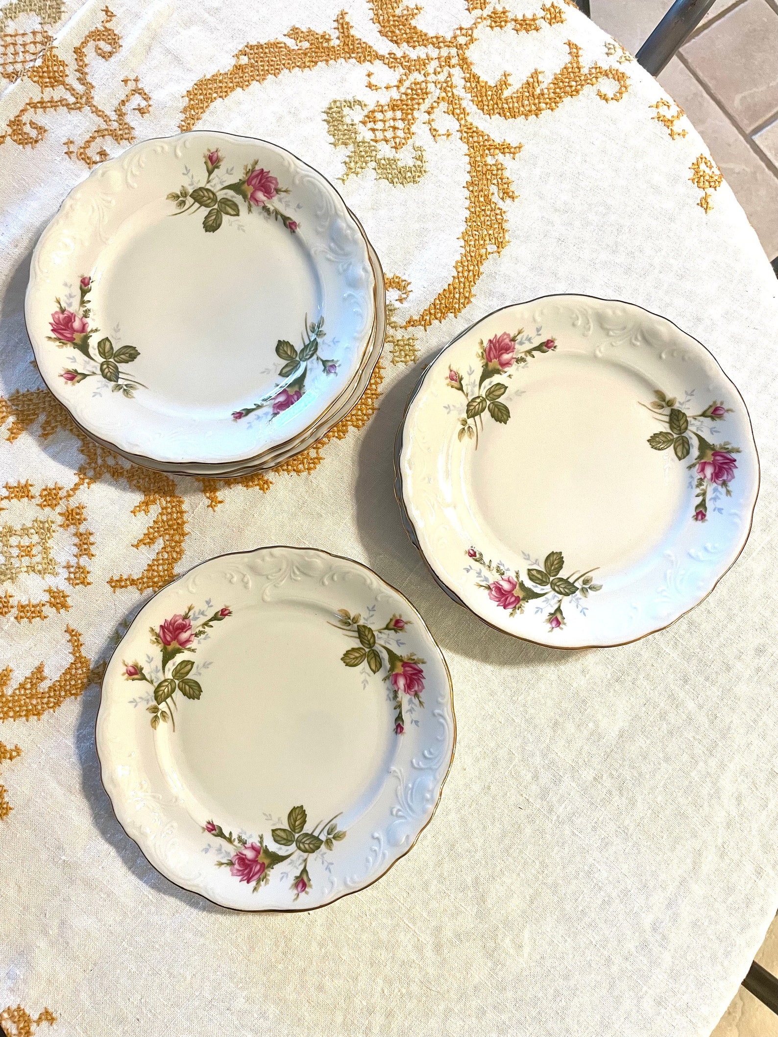 Walbrzych Poland Moss Rose Bread and Butter Plate ~ Rare Find - Etsy