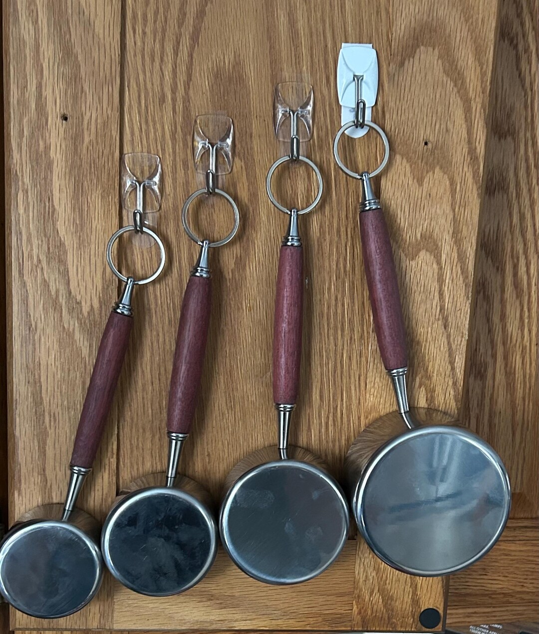 Handcrafted Purple Heart Wooden Handled Stainless Steel Measuring Cups ...