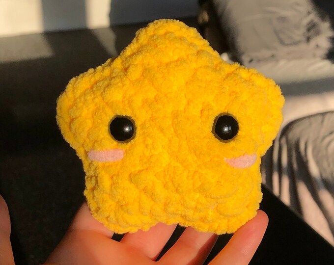 Mini Squishable Star Pillow Plushie Soft Chenille Crochet Yellow Cute Adorable Astronomy ...