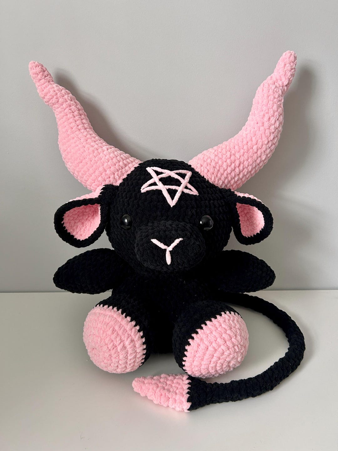 Baphomet Crochet Plushie Creepy Goat Amigurumi Punk Pastel Goth Emo ...