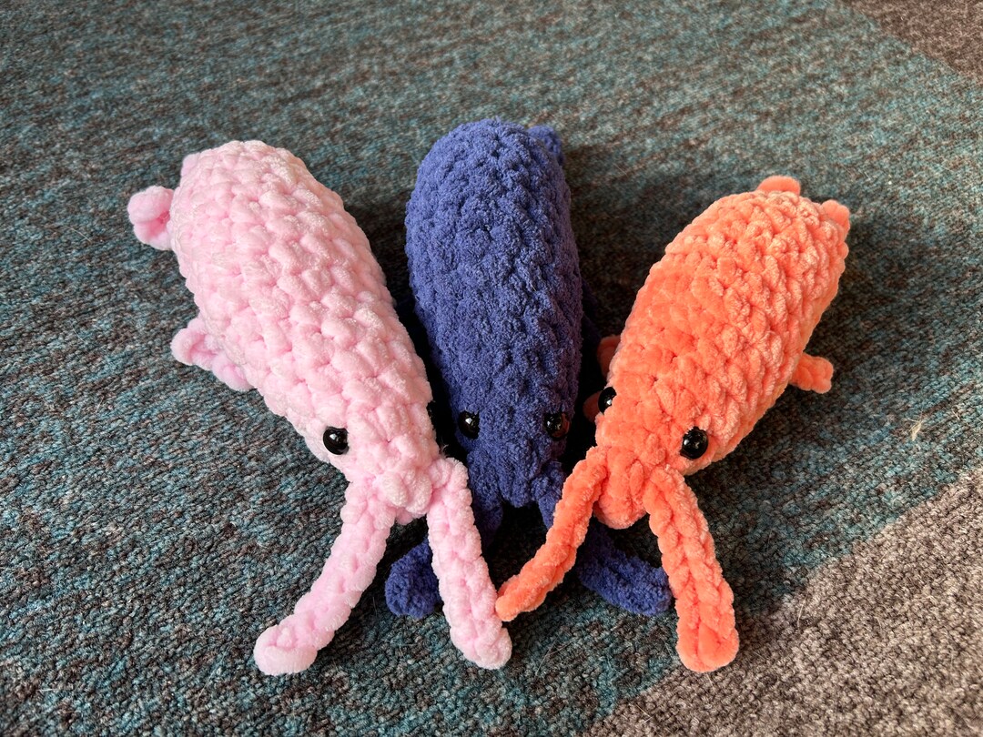 Crochet Emotional Support Shrimp | Plushie Amigurumi With Note - Etsy