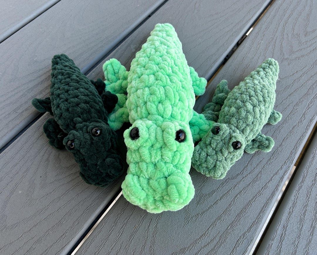 Alligator Crochet Plushie Amigurumi Squishable Stuffed Animal Green Face Reptile Lake Florida ...