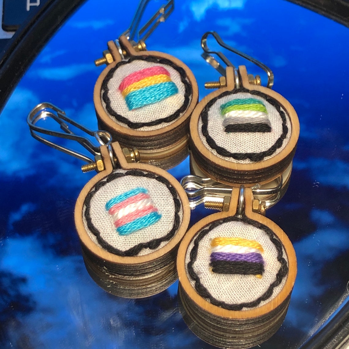 LGBTQ Transgender Embroidered Flag Keychain Trans Pride Gay - Etsy