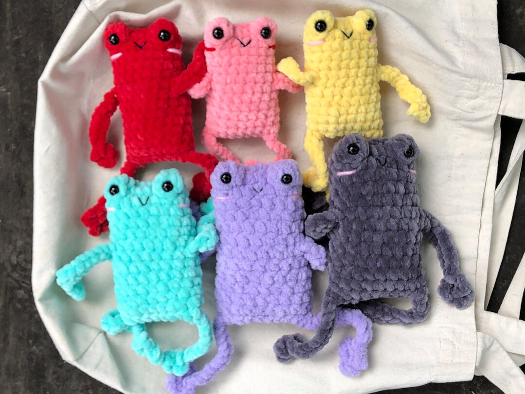 Leggy Frog Crocheted Amigurumi Plushie Animal Crossing Cute Long Legs ...