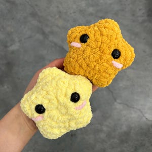 Star Mini Squishable Pillow Plushie Soft Chenille Crochet Yellow Cute Adorable Astronomy ...