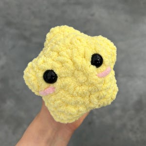 Star Mini Squishable Pillow Plushie Soft Chenille Crochet Yellow Cute Adorable Astronomy ...