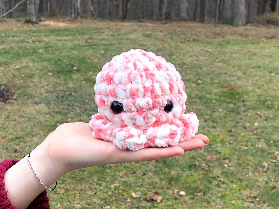 Octopus Pink Speckled Plushie Soft Squishable Chenille Crochet Cute ...
