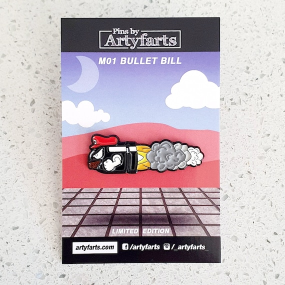 Pin Badge M01 Bullet Bill FREE Sticker - Etsy