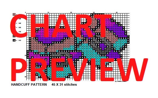 BDSM Handcuff Cross Stitch Pattern With Color Coded Chart - Etsy