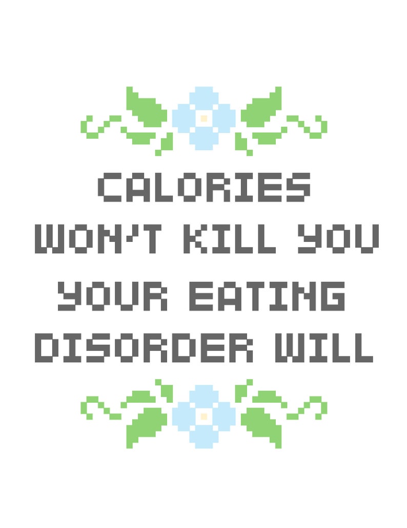Eating Disorder Recovery Inspirational Quote Cross Stitch Pattern - Etsy