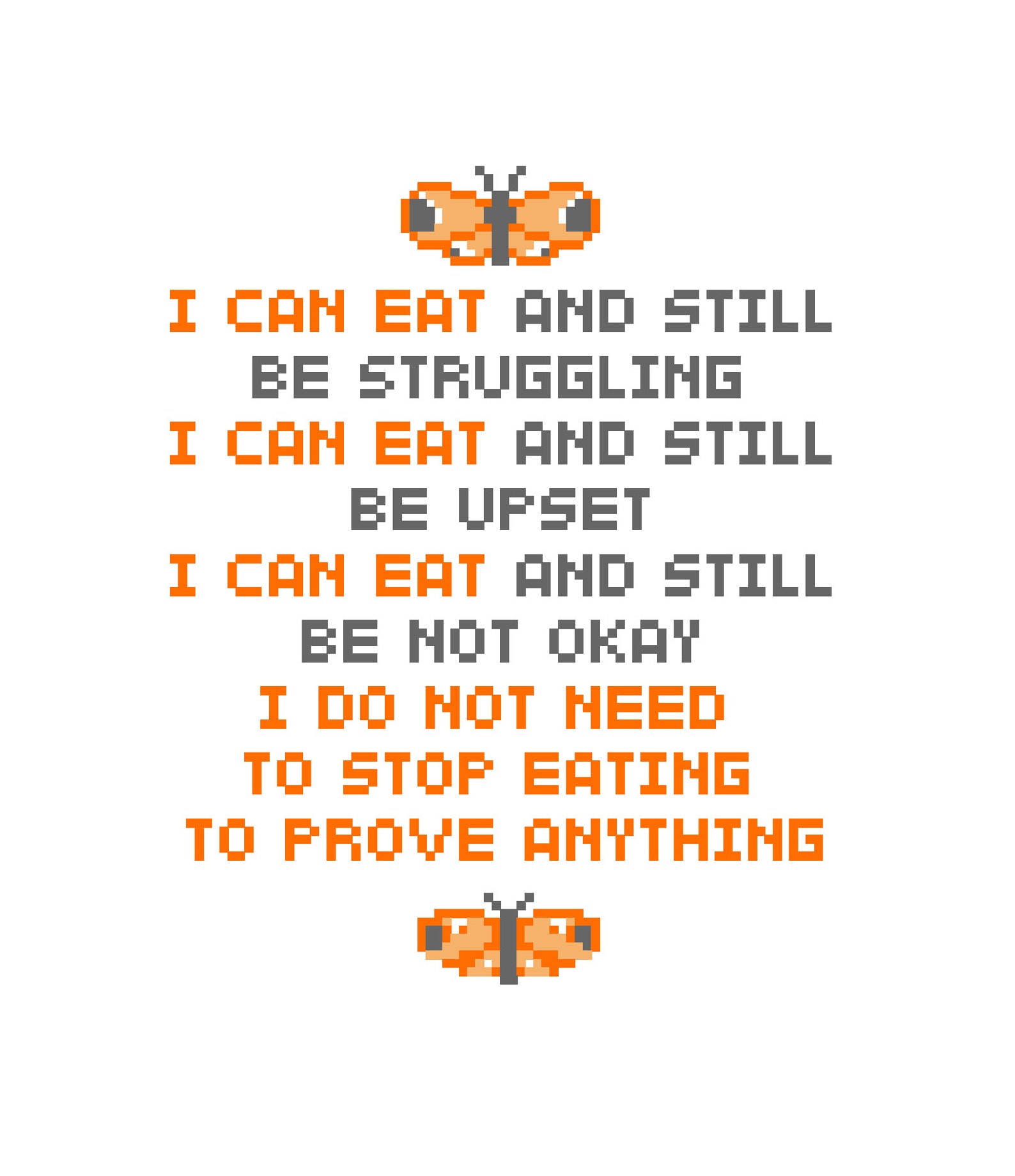 Eating Disorder Recovery Inspirational Quote Cross Stitch Pattern - Etsy