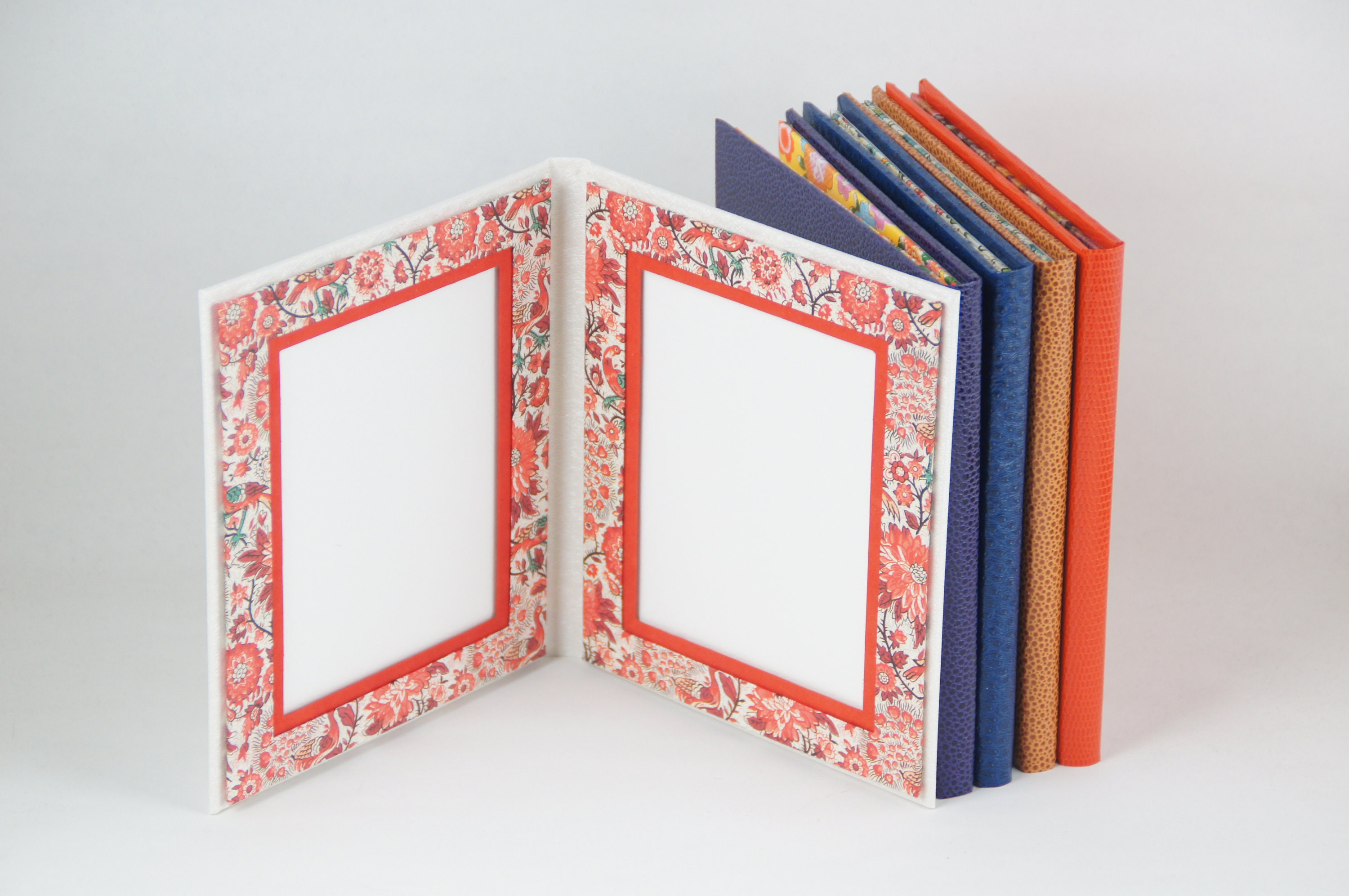 White Red Album, Handmade Paper Frame, Freestanding Photo Frame, Double ...